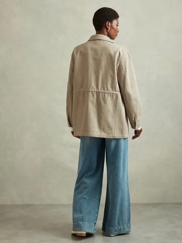 REISS Brooklyn Cotton Canvas Overshirt