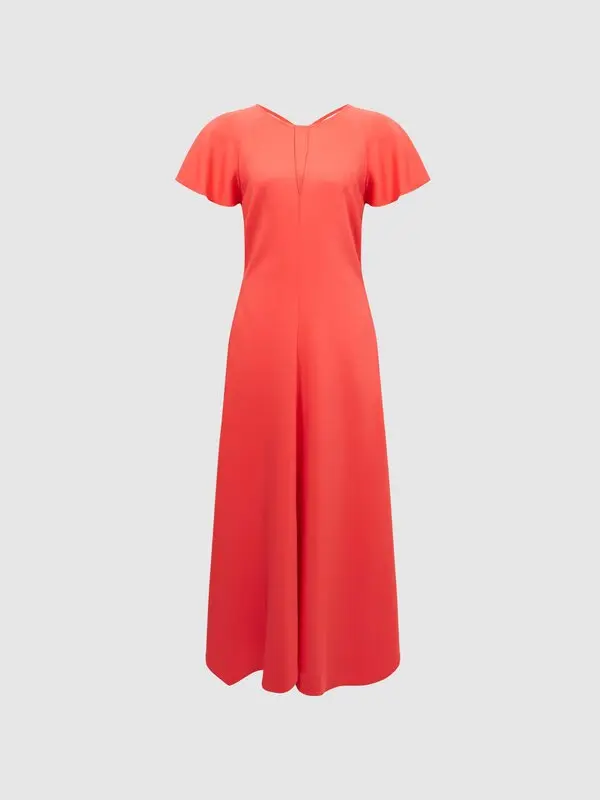 REISS Eleni Cap-sleeve Midi Dress