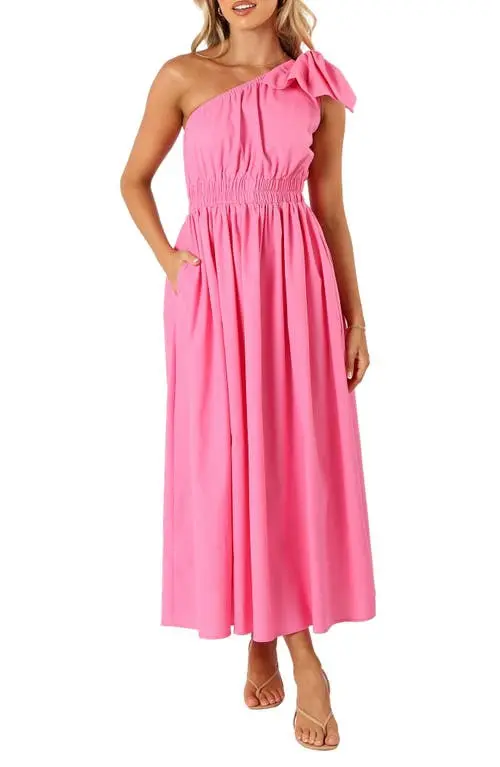 PETAL & PUP Kailey One-shoulder Dress - Hot Pink