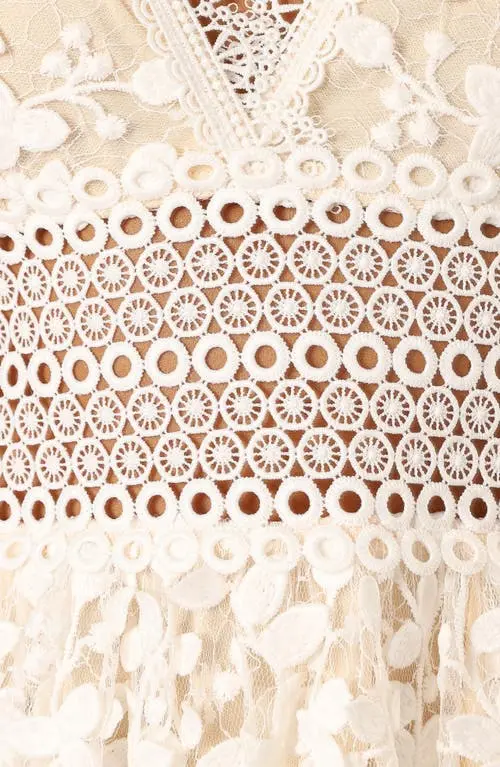 PETAL & PUP Fern Floral Appliqué Mini Dress