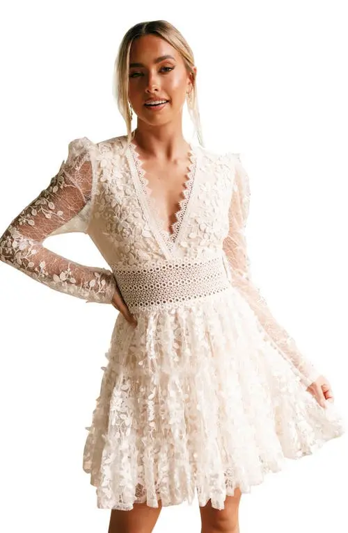 PETAL & PUP Fern Floral Appliqué Mini Dress
