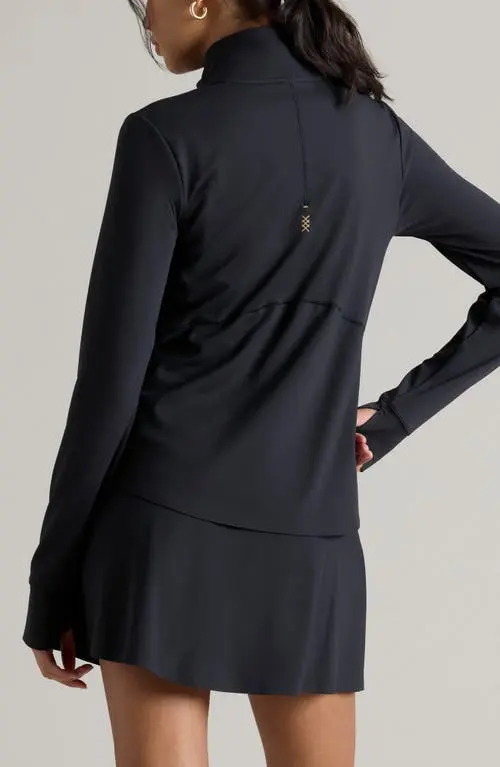 RHONE Course To Court Long Sleeve Quarter Zip Top - Black
