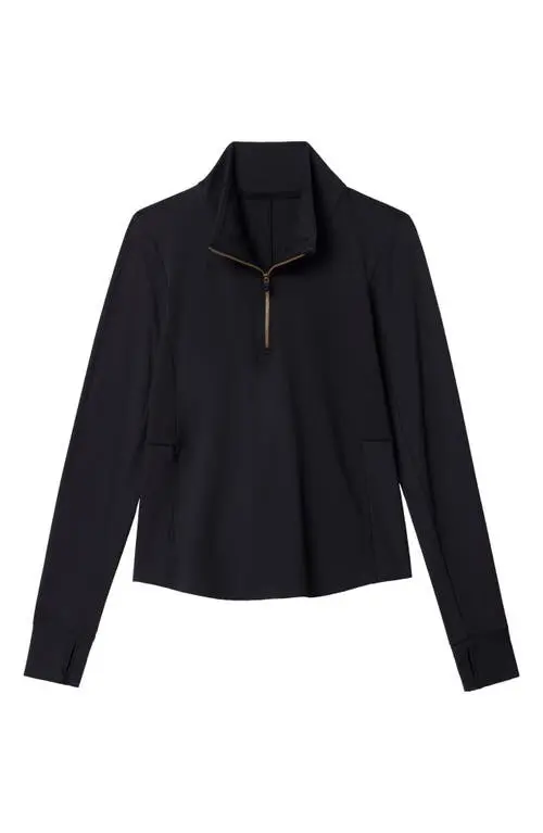 RHONE Course To Court Long Sleeve Quarter Zip Top - Black