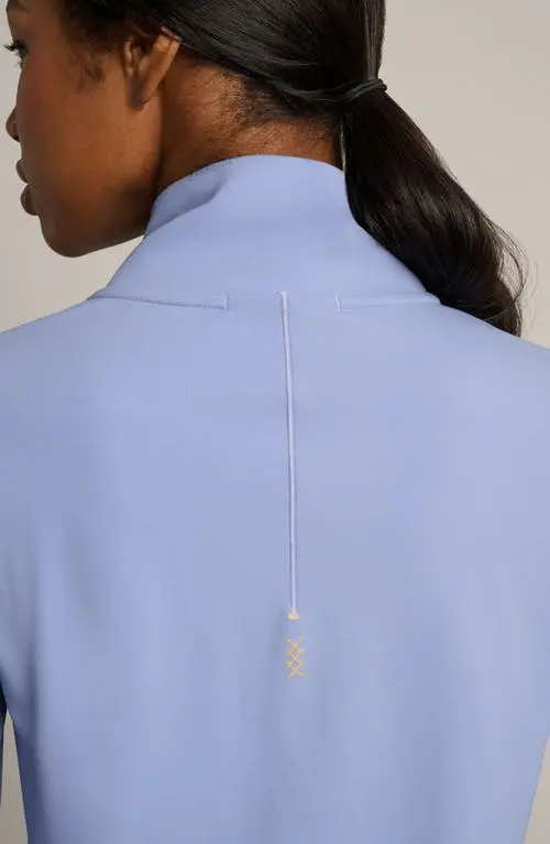 RHONE Course To Court Long Sleeve Quarter Zip Top - Hydrangea Blue