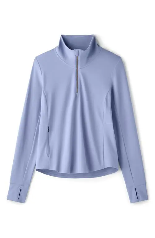 RHONE Course To Court Long Sleeve Quarter Zip Top - Hydrangea Blue