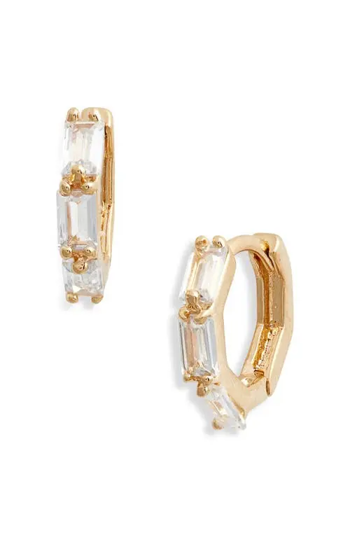 CHILD OF WILD Maeve Cubic Zirconia Huggie Hoop Earrings - Gold