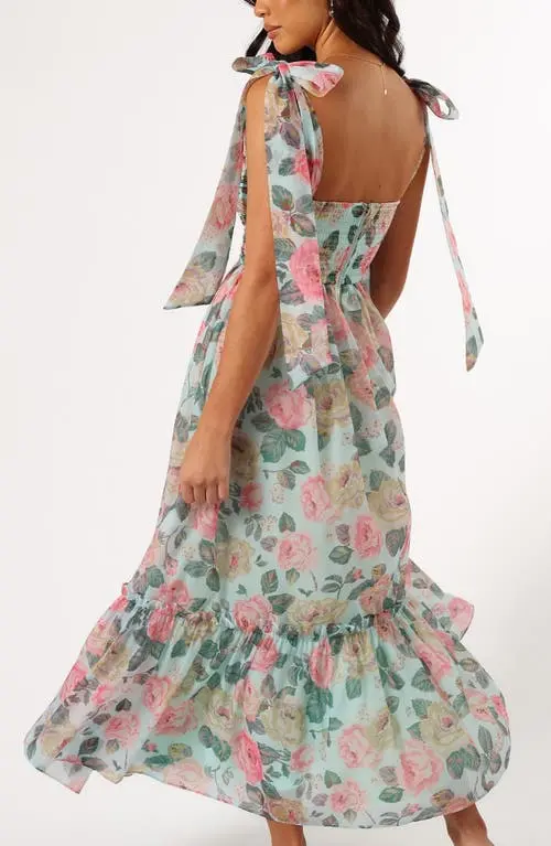 PETAL & PUP Floret Bow Strap Maxi Dress - Blue Multi