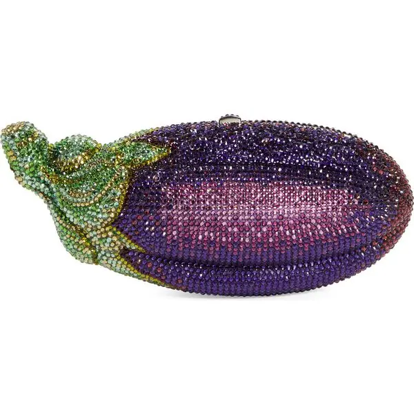 Judith Leiber Crystal Eggplant Clutch