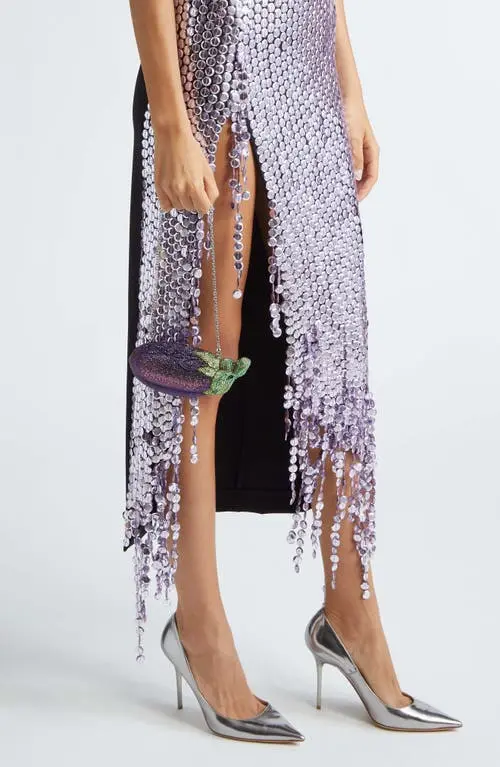 Judith Leiber Crystal Eggplant Clutch