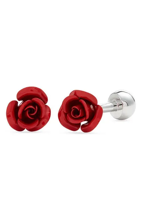 CLIFTON WILSON Rose Bud Cuff Links - Red