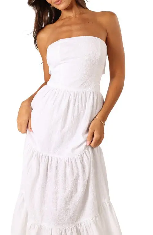 PETAL & PUP Florina Strapless Maxi Dress