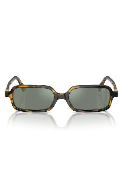 Miu Miu 51mm Rectangular Sunglasses - Honey Havana/green
