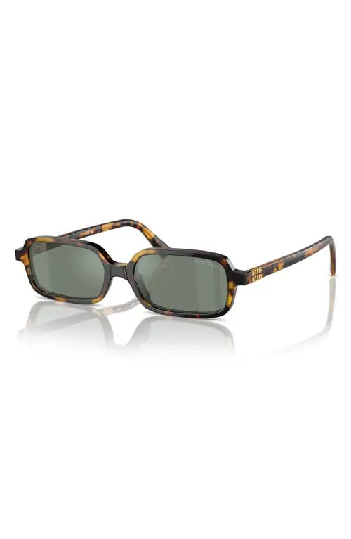 Miu Miu 51mm Rectangular Sunglasses - Honey Havana/green