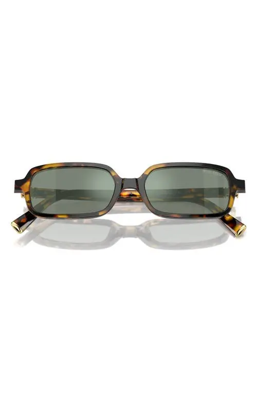 Miu Miu 51mm Rectangular Sunglasses - Honey Havana/green
