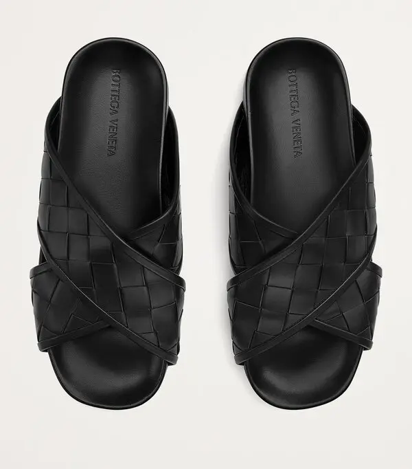 Bottega Veneta Leather Intrecciato Tarik Sandals