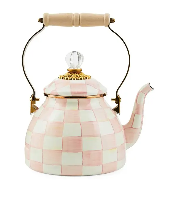 MACKENZIE-CHILDS Rosy Check Kettle - Pink