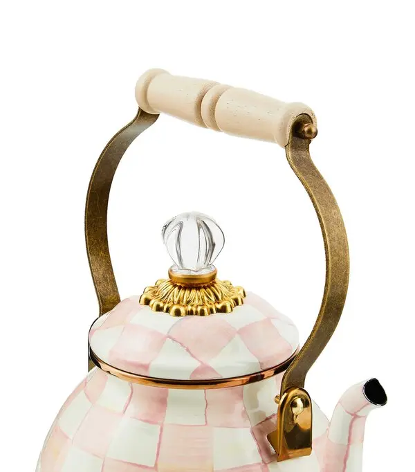 MACKENZIE-CHILDS Rosy Check Kettle - Pink