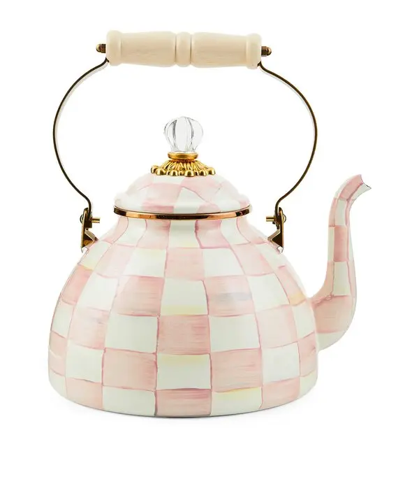 MACKENZIE-CHILDS Rosy Check Kettle - Pink
