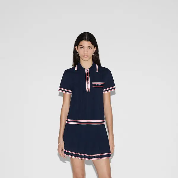 Gucci Polo Top With Striped Trim