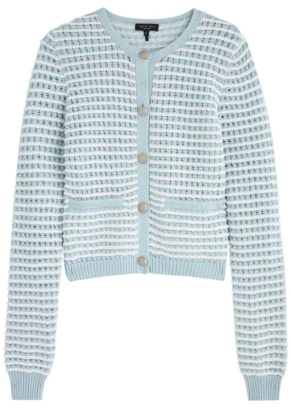 Rag & Bone Marlee Striped Cotton-blend Cardigan