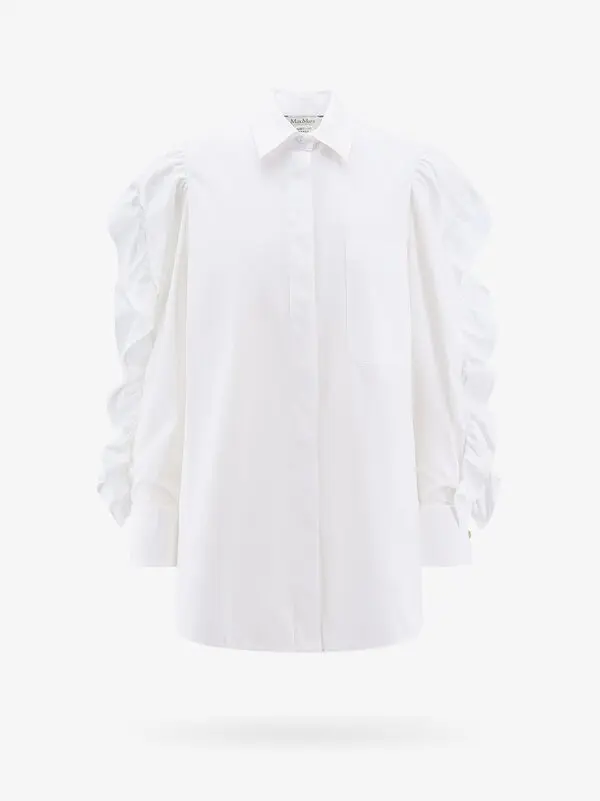 Max Mara Cotton Shirt With Ruffle Detail