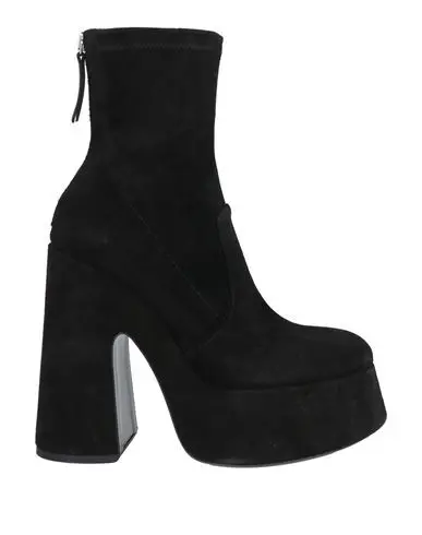 VIC MATIE Leather Ankle Boots With Sculptural Heel - Black