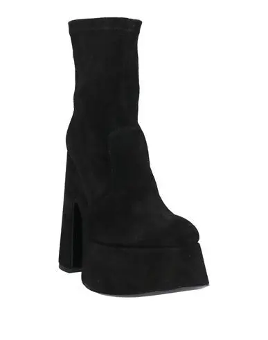 VIC MATIE Leather Ankle Boots With Sculptural Heel - Black