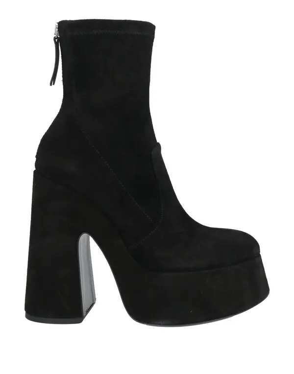 VIC MATIE Leather Ankle Boots With Sculptural Heel - Black