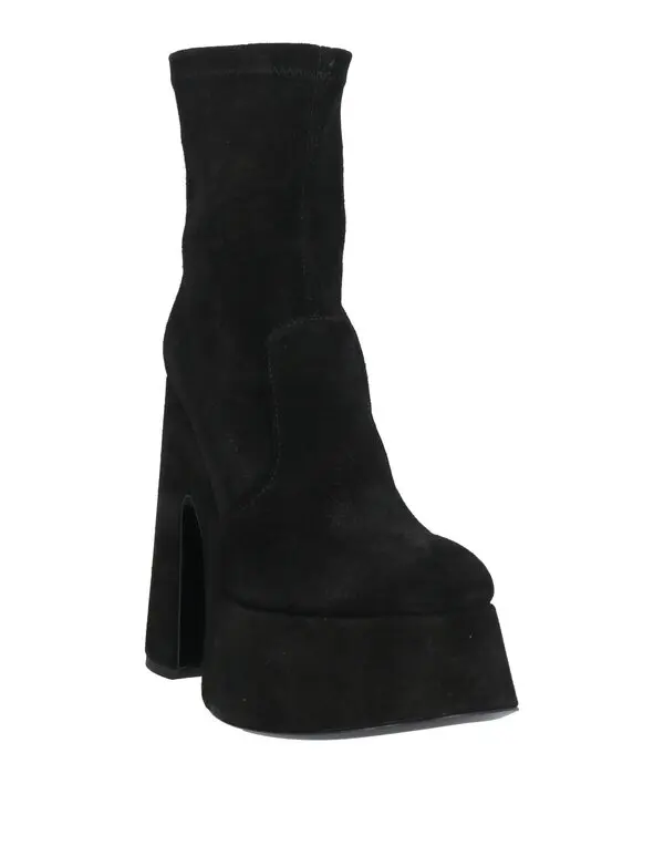 VIC MATIE Leather Ankle Boots With Sculptural Heel - Black
