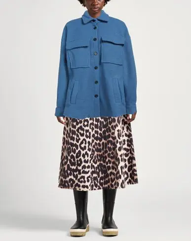 VICOLO Polyester Bouclé Overshirt - Blue