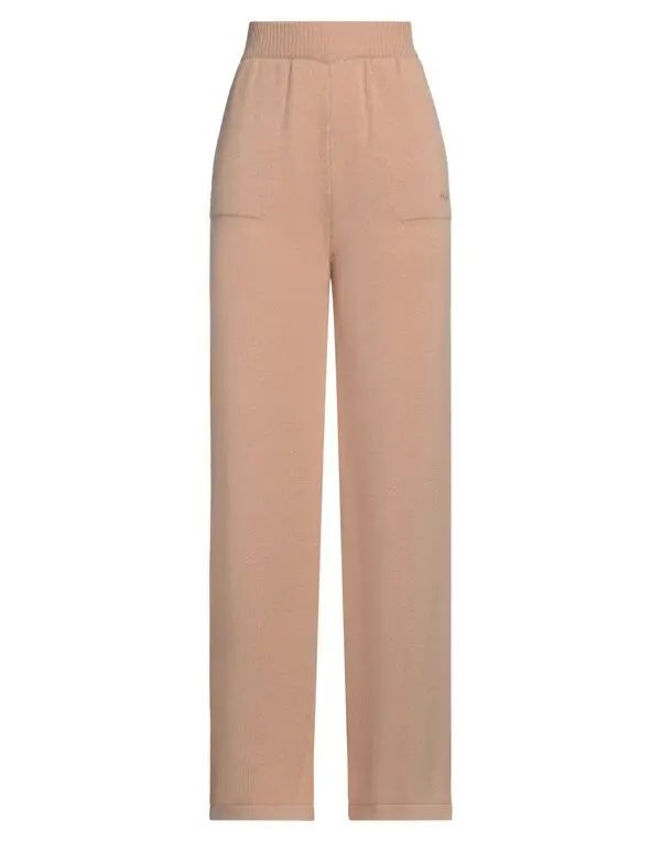 MSGM Wide Leg Knit Pants - Beige