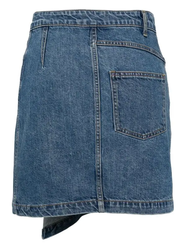 Goen.j Asymmetric Draped Denim Skirt