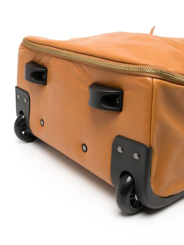 PRIVATE STOCK LABS Leather Rolling Suitcase