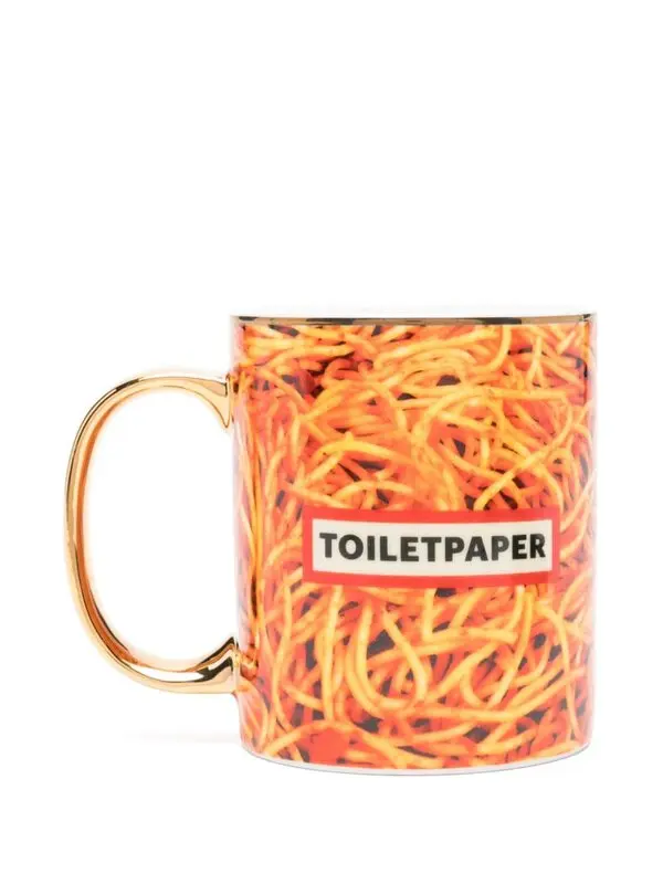 SELETTI Spaghetti Porcelain Mug - Orange