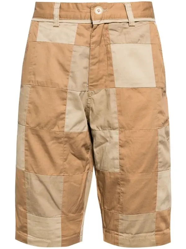 PRIVATE STOCK LABS Conquest Check Cotton Shorts - Brown