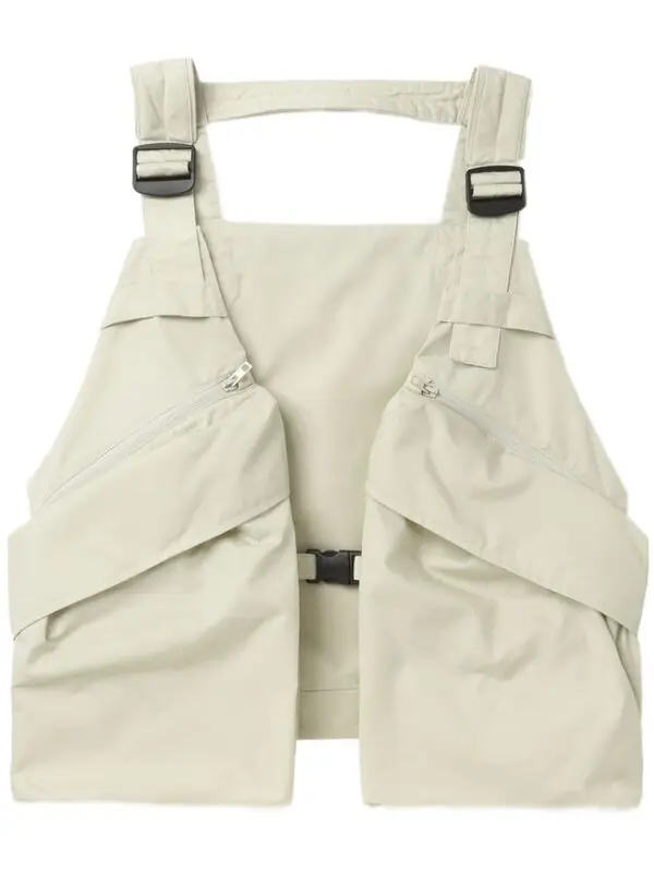LEMAIRE Multi-pocket Gabardine Waistcoat - White