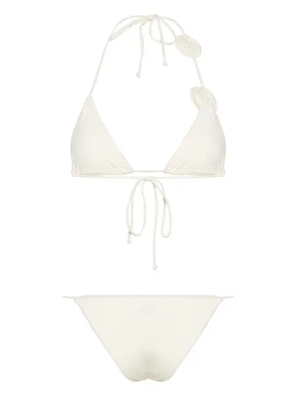 LA REVECHE Ashar Floral-appliqué Bikini Set