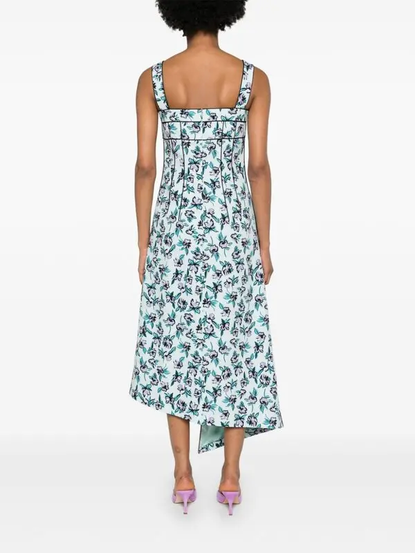 Huishan Zhang Carson Floral-Print Midi Dress In Green - 90% Off |  Editorialist