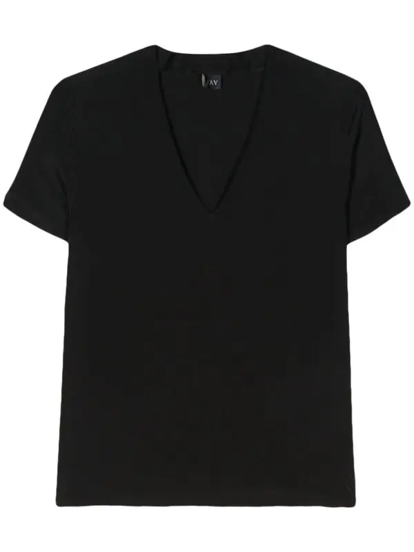 FAY V-neck Blouse - Black