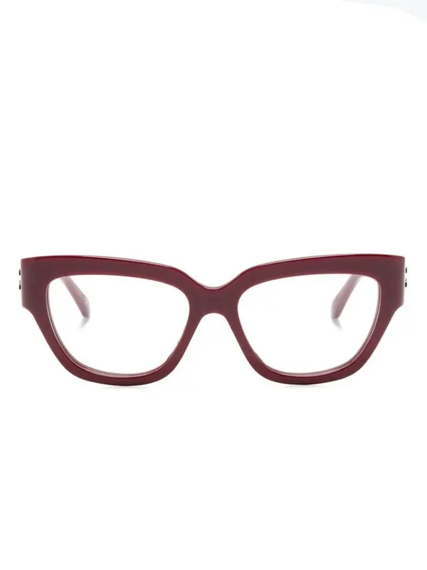 Balenciaga Monogram-plaque Cat-eye Glasses - Red