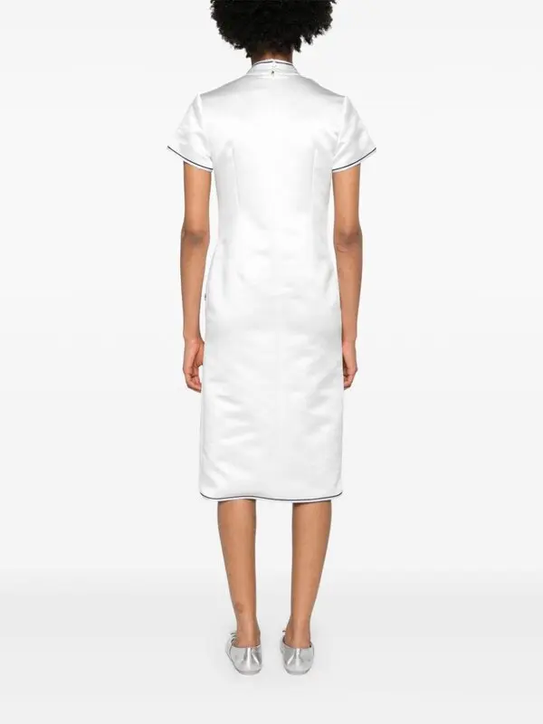 midi dress with fringe Edaline Halterneck Fringe Midi Dress
