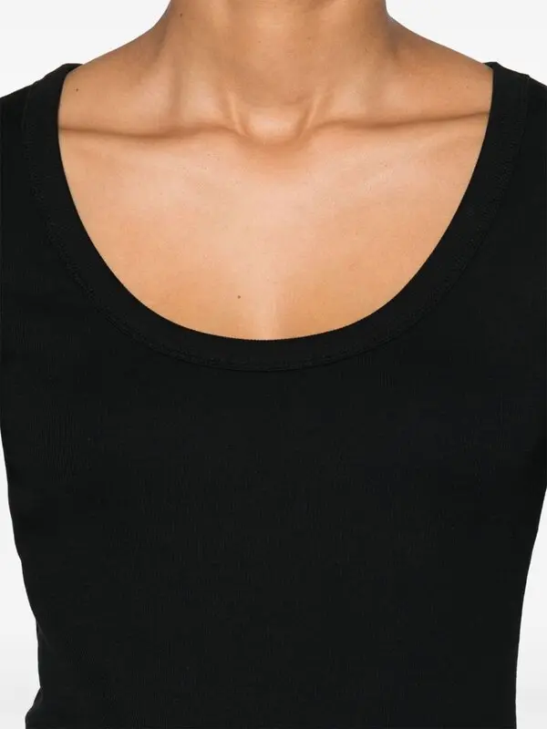 TOTEME Classic Ribbed Long Sleeve Top - Black