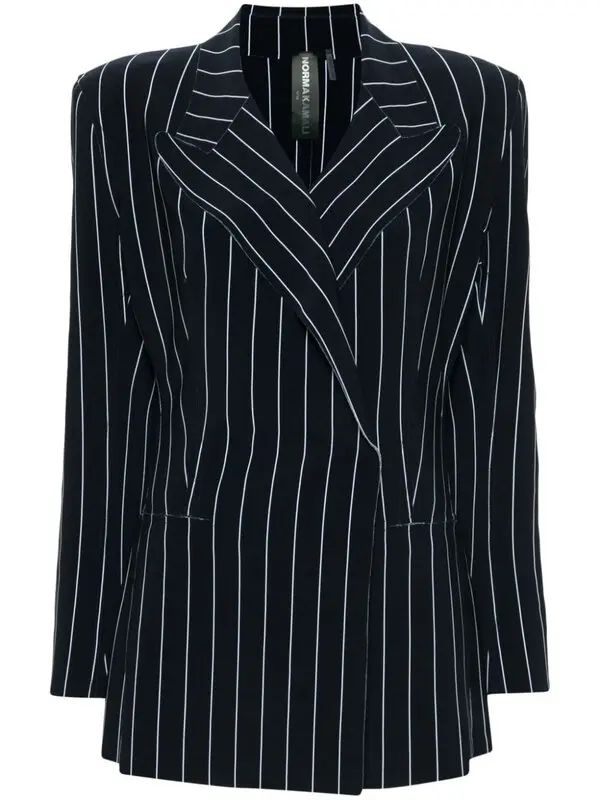 Norma Kamali Pinstripe Double-breasted Blazer