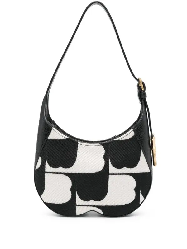 Burberry Monogram Pattern Shoulder Bag - Black