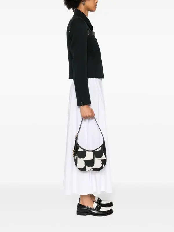 Burberry Monogram Pattern Shoulder Bag - Black