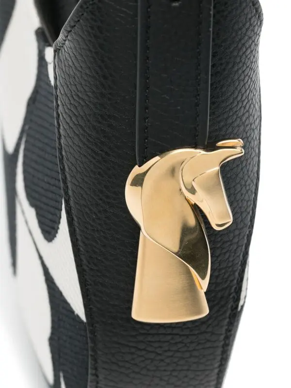 Burberry Monogram Pattern Shoulder Bag - Black