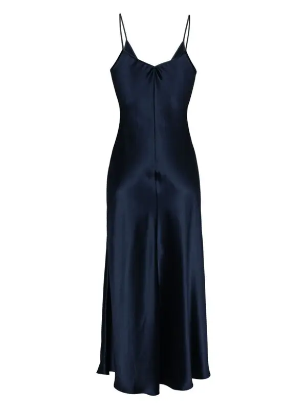 Voz V-neck Silk Slip Dress - Blue