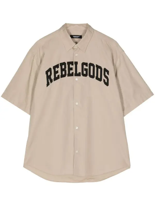 Undercover Embroidered-motif Poplin Shirt - Brown