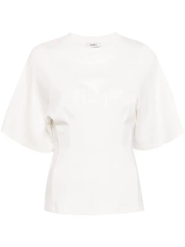 Goen.j Ruched-detailing T-shirt - White