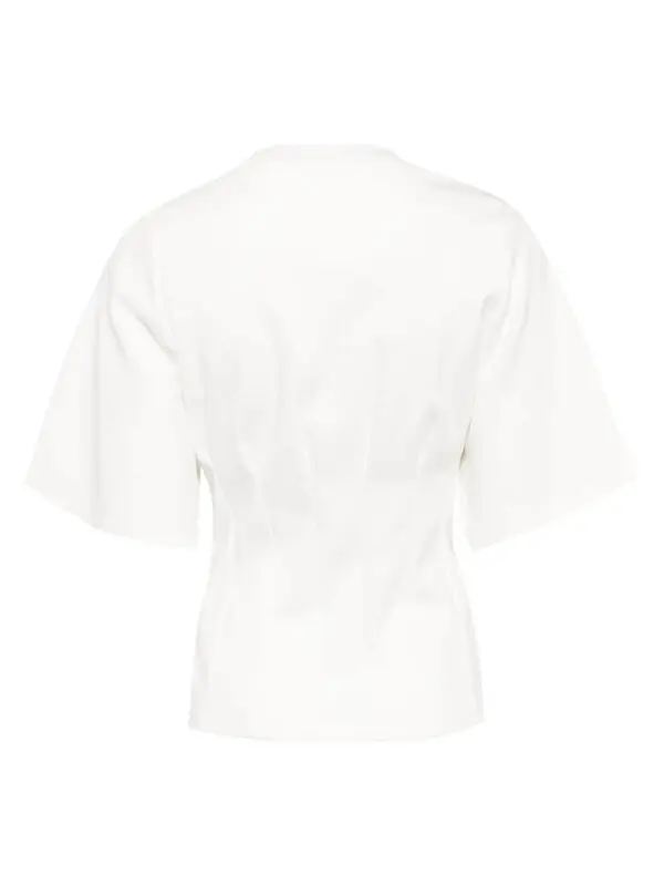 Goen.j Ruched-detailing T-shirt - White